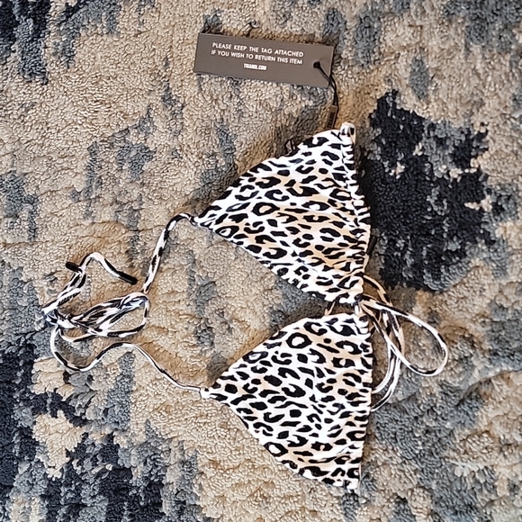triangl swimwear | Swim | Bkack And White Velvet Leopard Print String ...